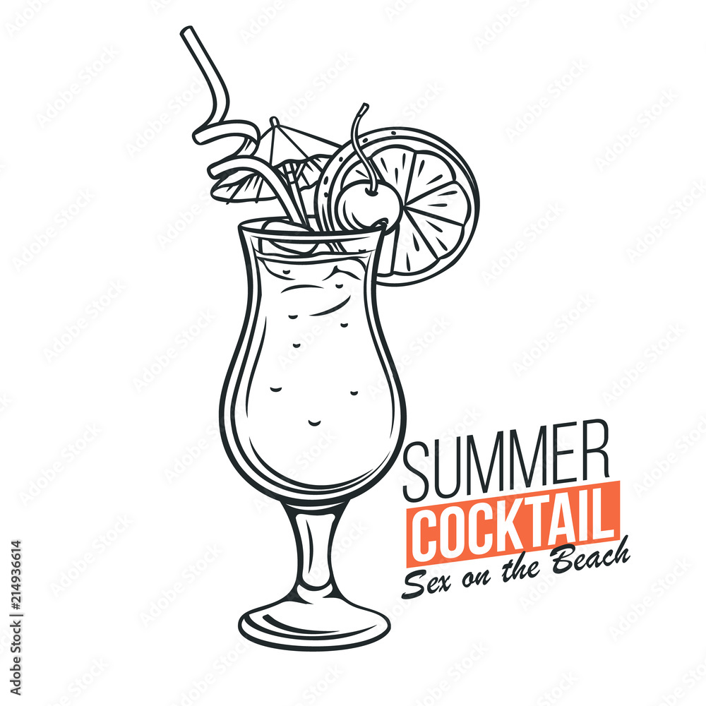 Sex On The Beach Cocktail Stock Vektorgrafik Adobe Stock