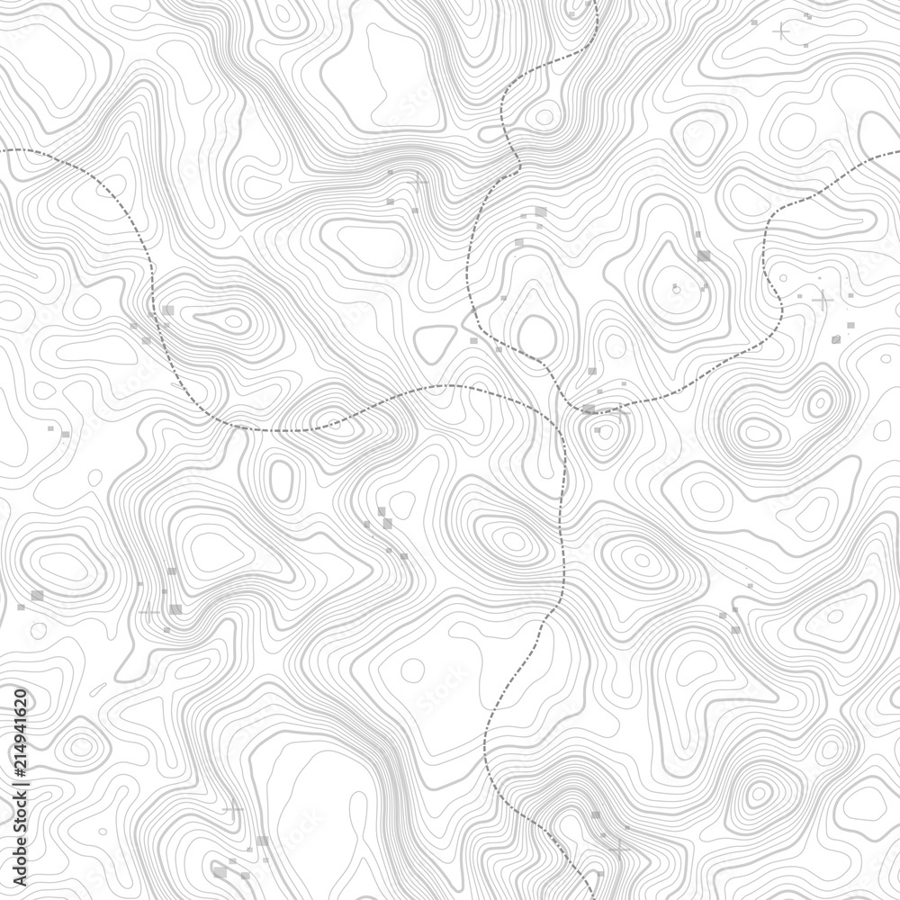 Seamless pattern. Topographic map background with space for copy ...