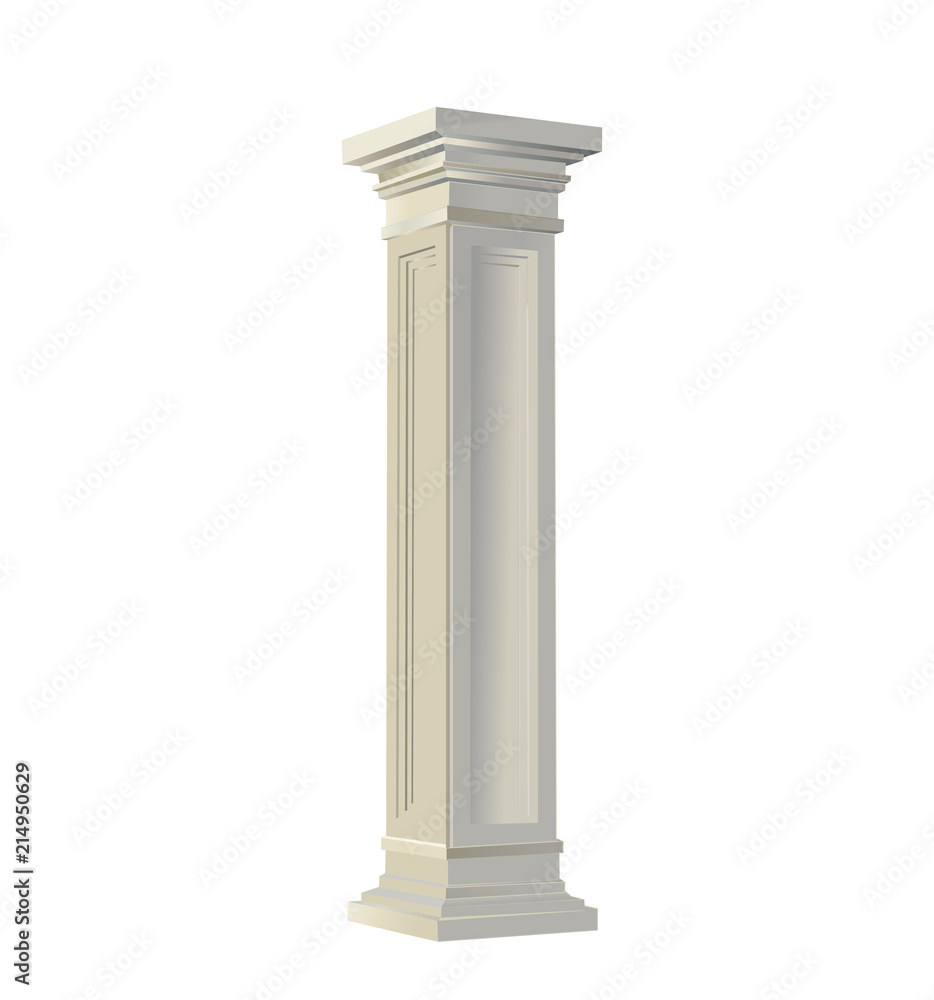 Ancient column vector illustration isolated on white background Stock ...
