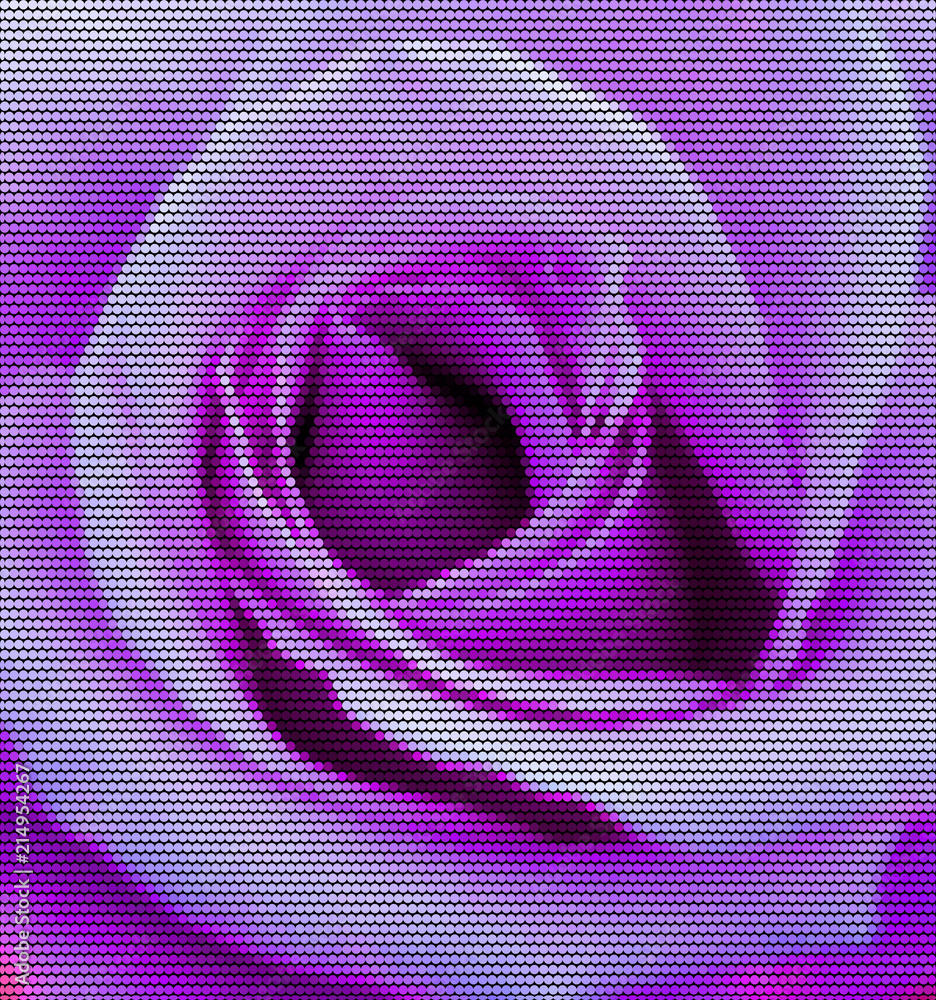 Purple Rose Dotted Vector Illustration Stock Vector | Adobe Stock
