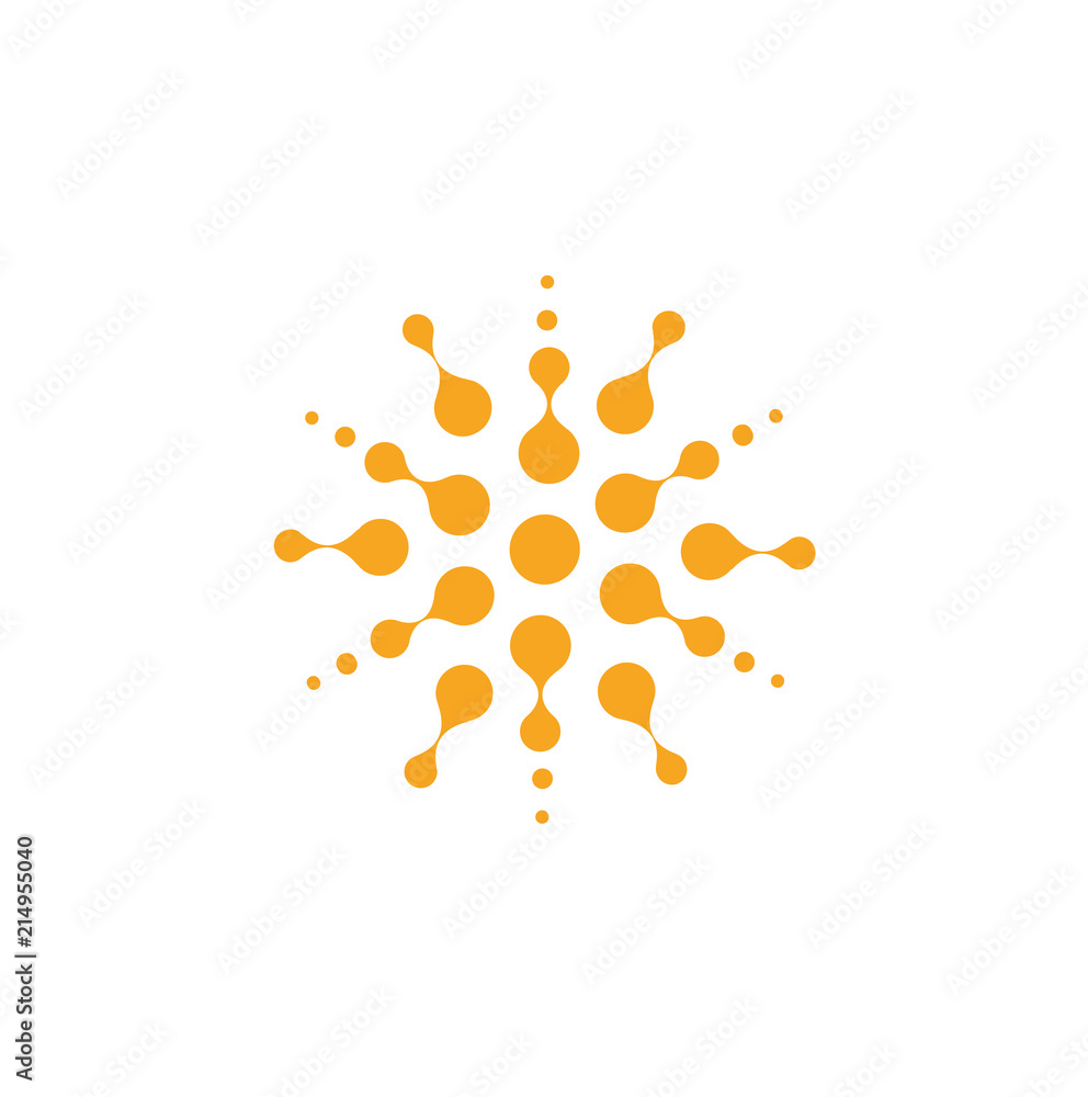 Orange abstract round shape from circles, universal logo template ...