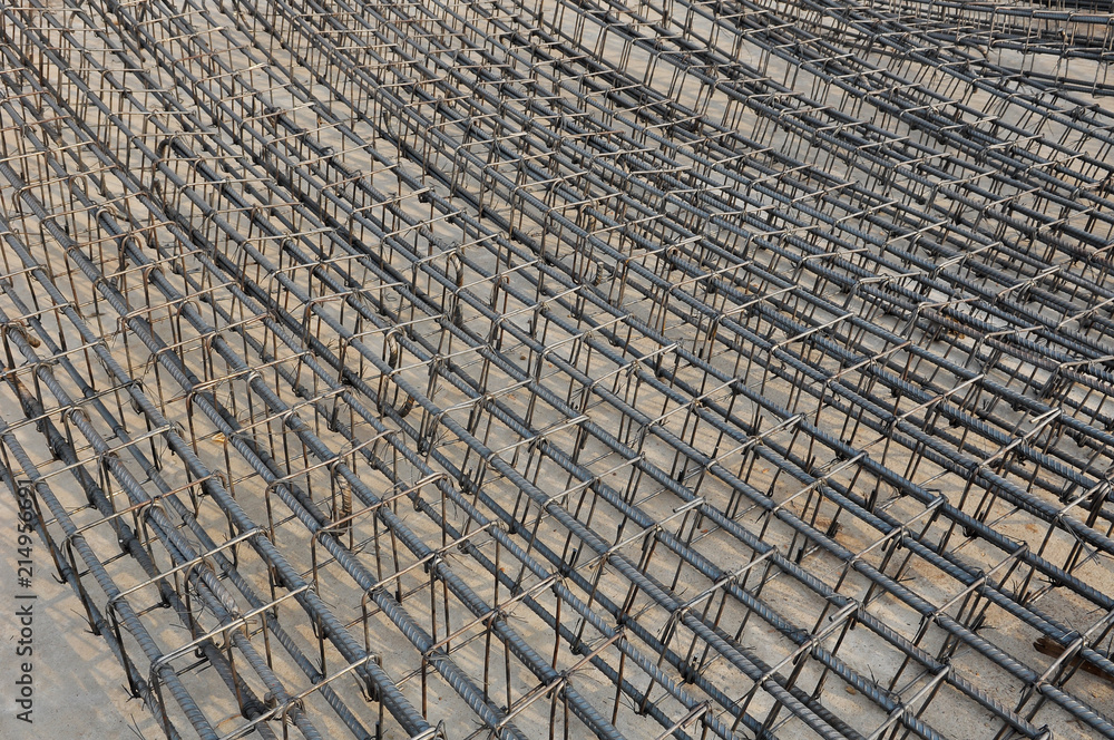Stack of steel fixing at the construction site, Reinforcement ...