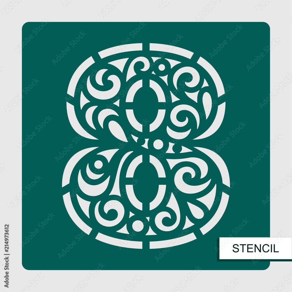 Stencil number eight - 8. Template for laser cutting, wood carving ...