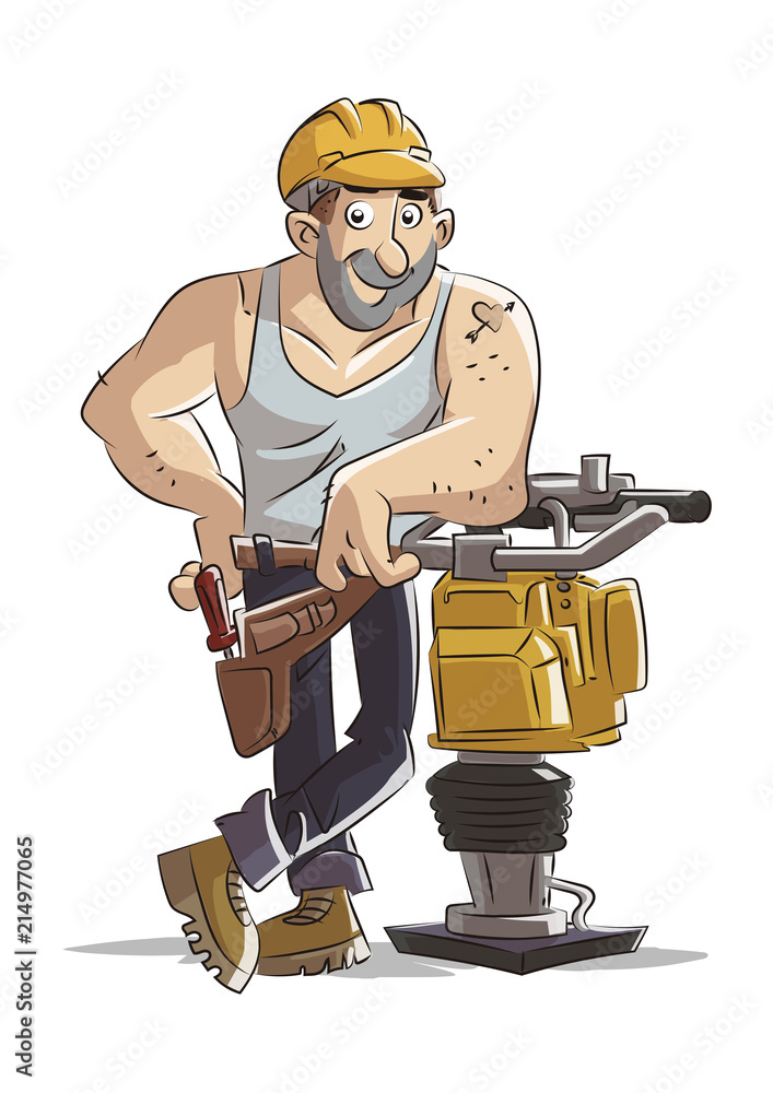 Hombre trabajando obrero Stock Vector | Adobe Stock