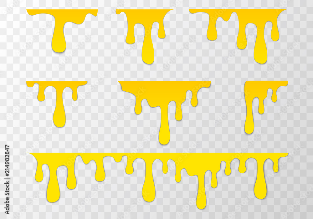 Dripping yellow liquid. Paint flows. Current paint, stains. Current ...