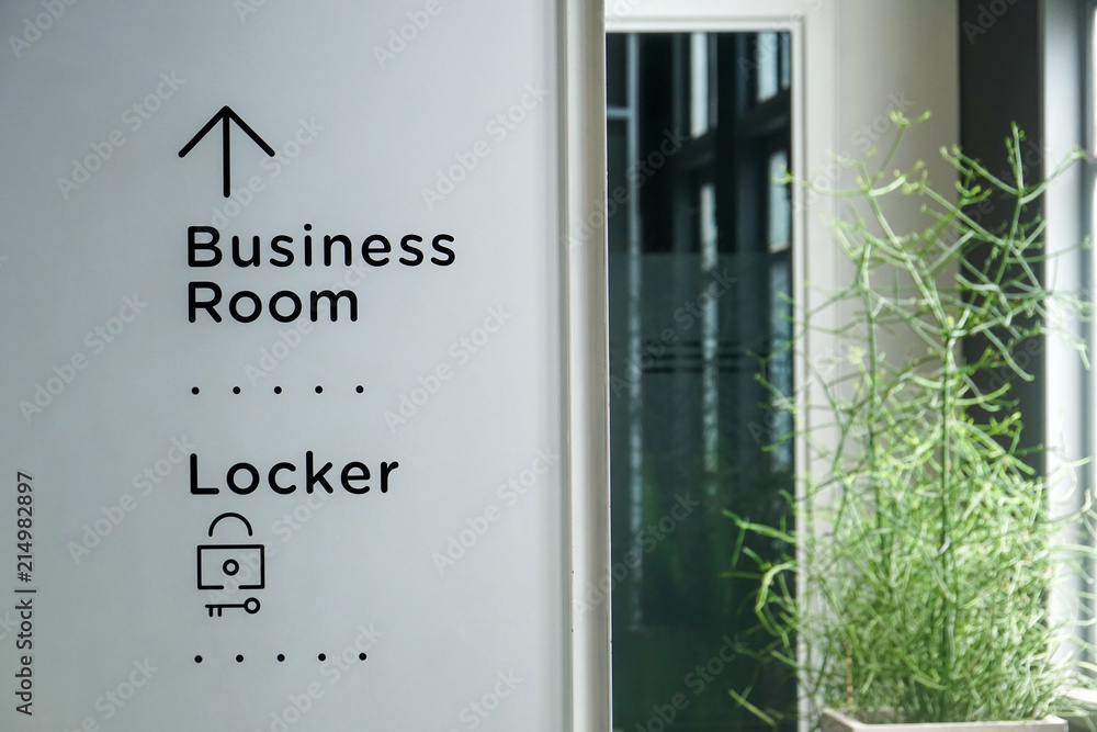 modern cozy business room locker room signage Stock Photo | Adobe Stock
