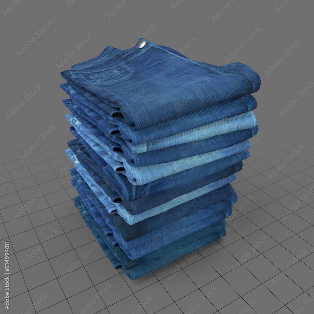 Stack of jeans Stock 3D asset | Adobe Stock