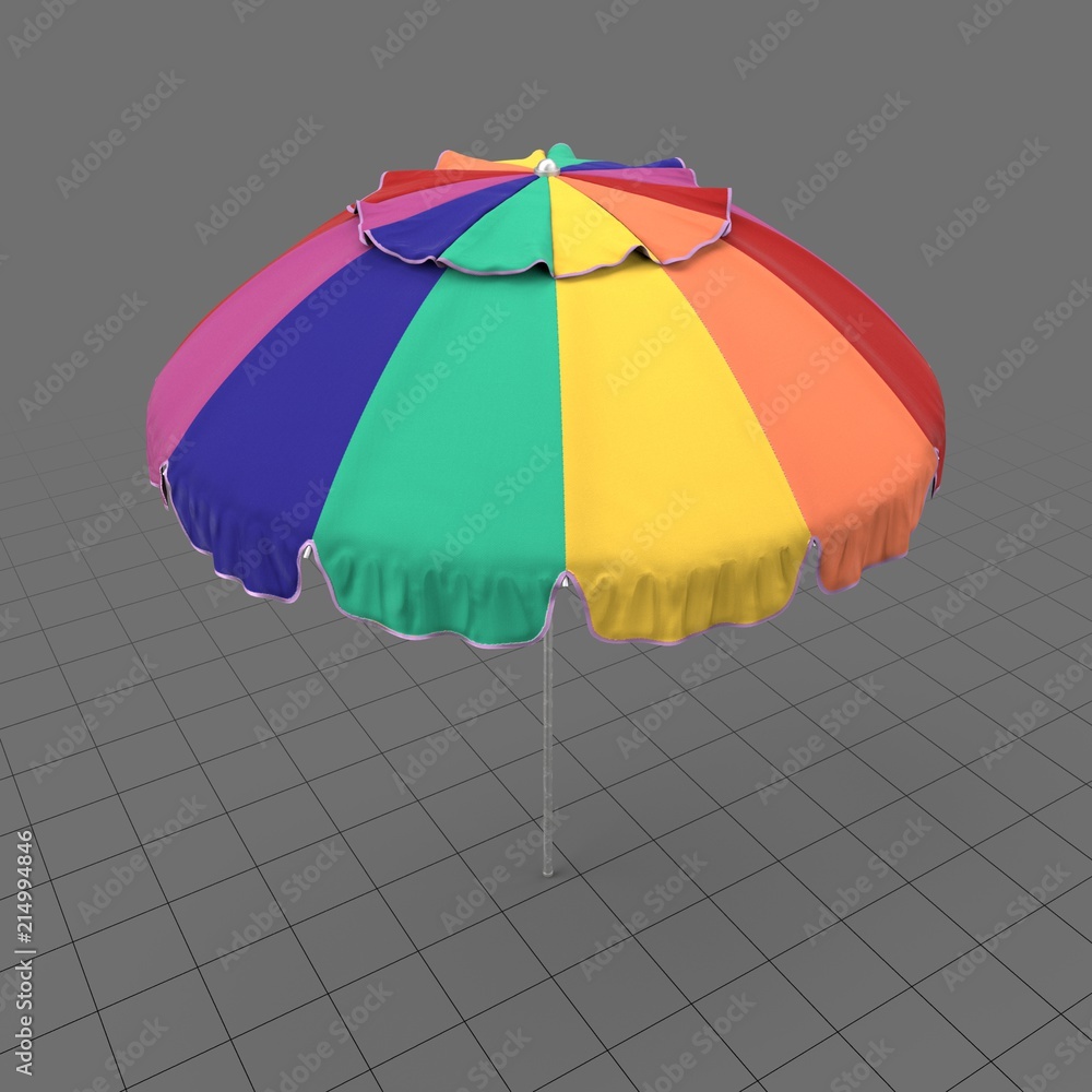 Multicolor beach umbrella Stock 3D asset | Adobe Stock
