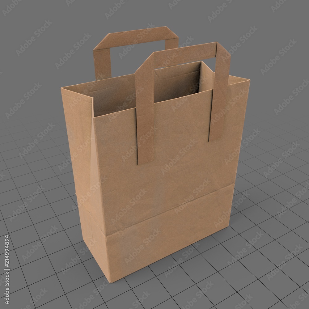 Paper bag Stock 3D asset | Adobe Stock