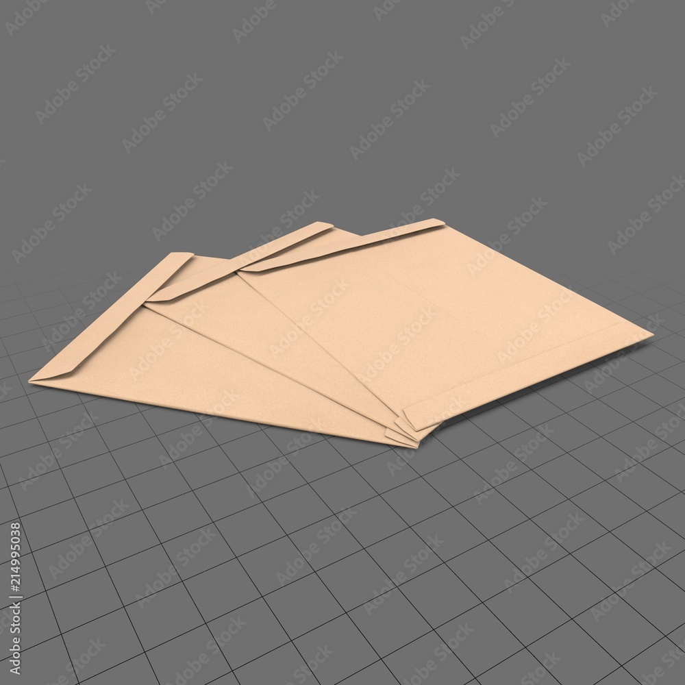 Three envelopes Stock 3D asset | Adobe Stock