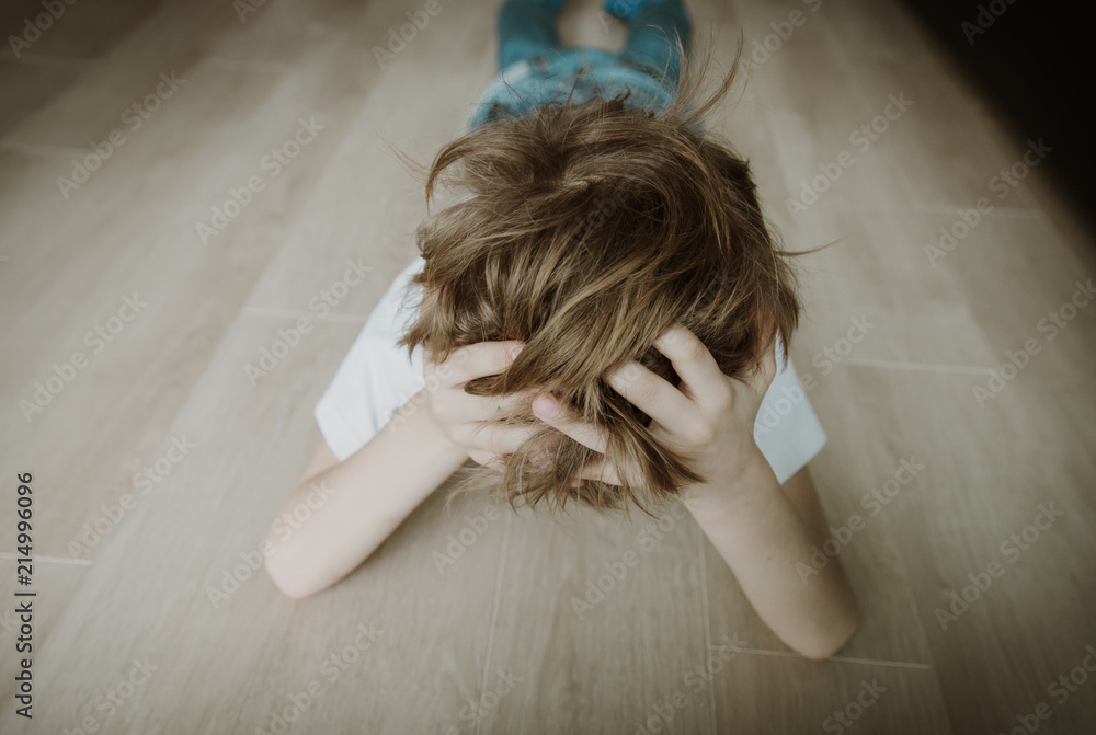 sad child, stress and depression Stock Photo | Adobe Stock
