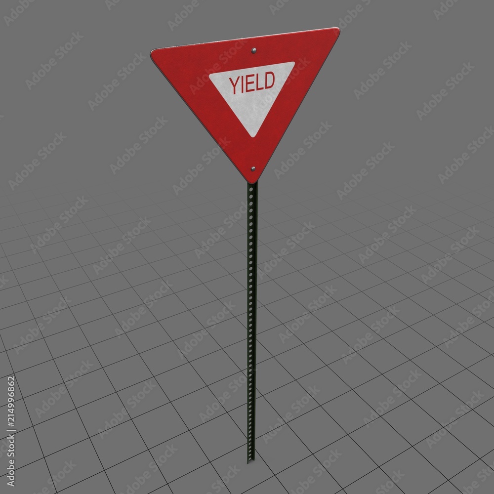 Yield sign Stock 3D asset | Adobe Stock
