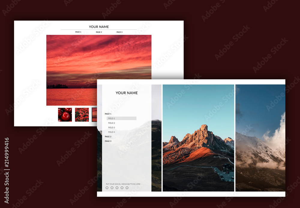 Photography Website Layout Stock Template | Adobe Stock