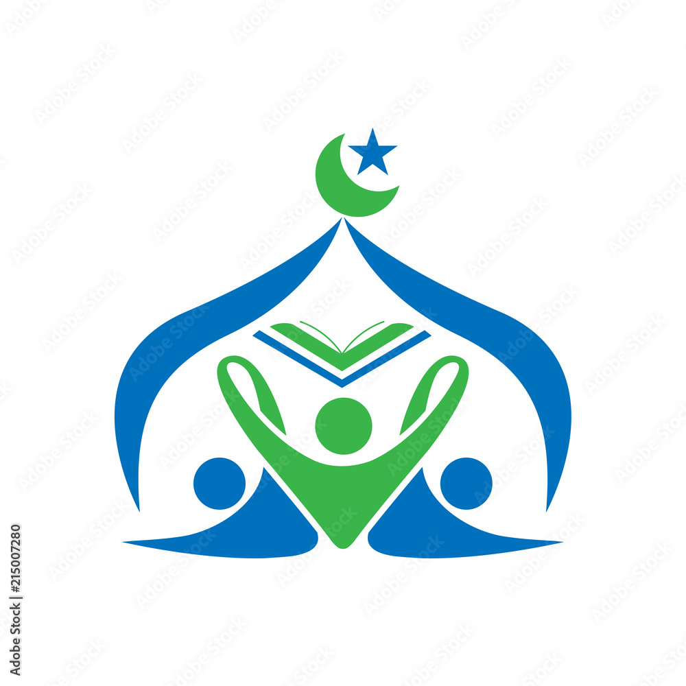 islamic youth organizations logo with book and mosque dome Stock Vector ...