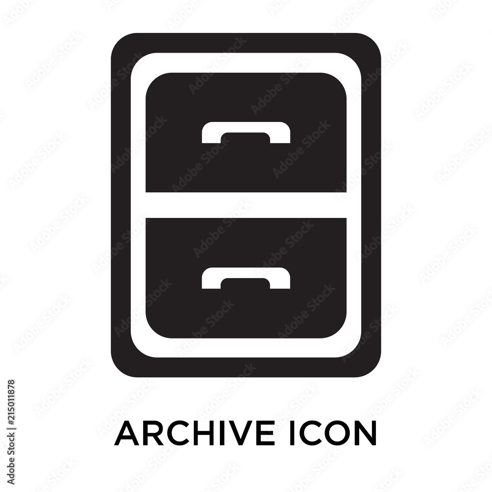 archive icons isolated on white background. Modern and editable archive ...
