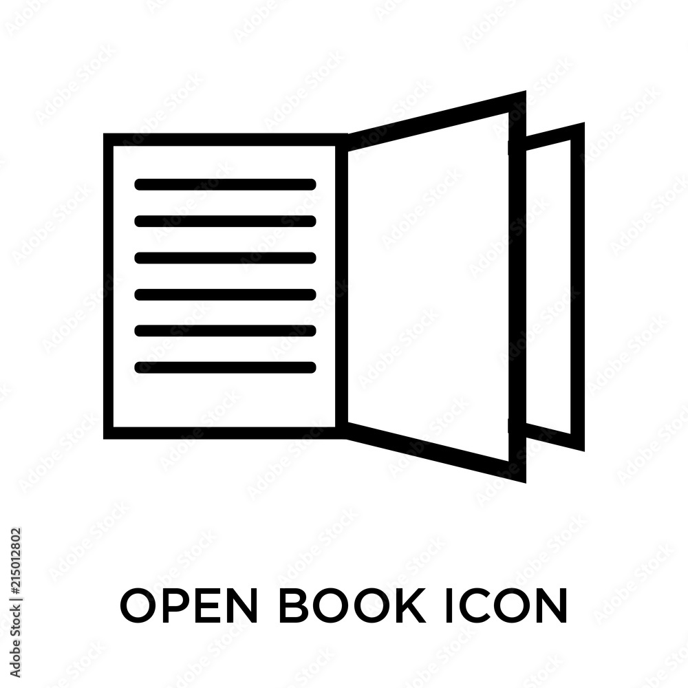open book icon isolated on white background. Modern and editable open ...