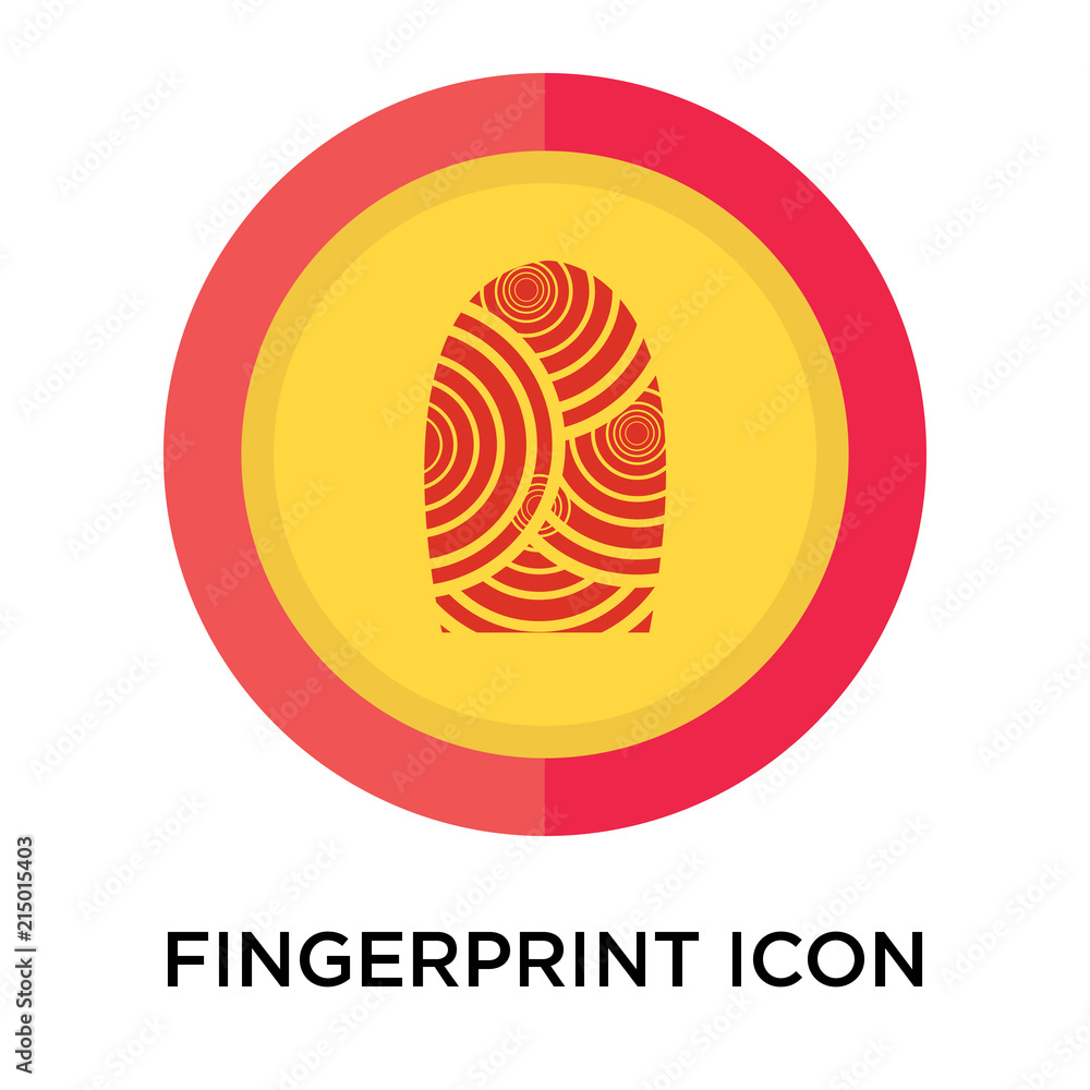 Fingerprint icon vector sign and symbol isolated on white background ...