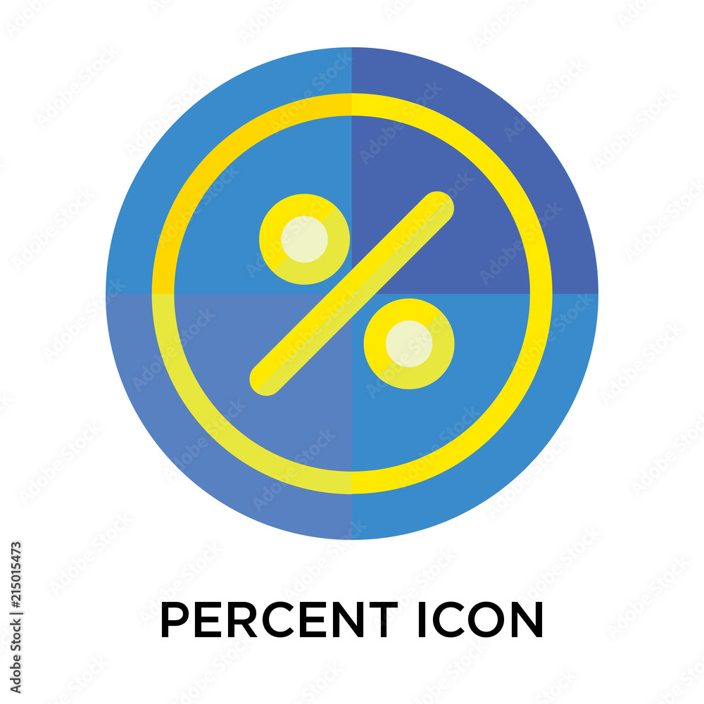 Percent icon vector sign and symbol isolated on white background ...