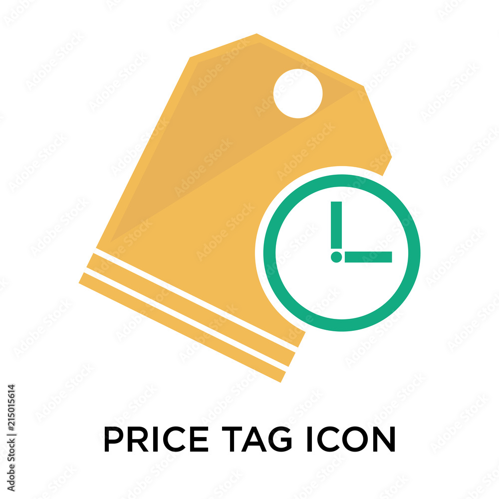 Price tag icon vector sign and symbol isolated on white background ...