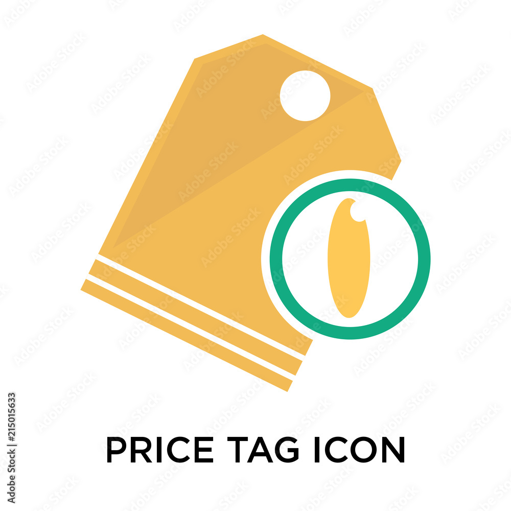 Price tag icon vector sign and symbol isolated on white background ...