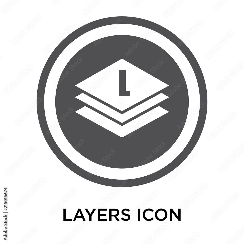Layers icon vector sign and symbol isolated on white background, Layers ...