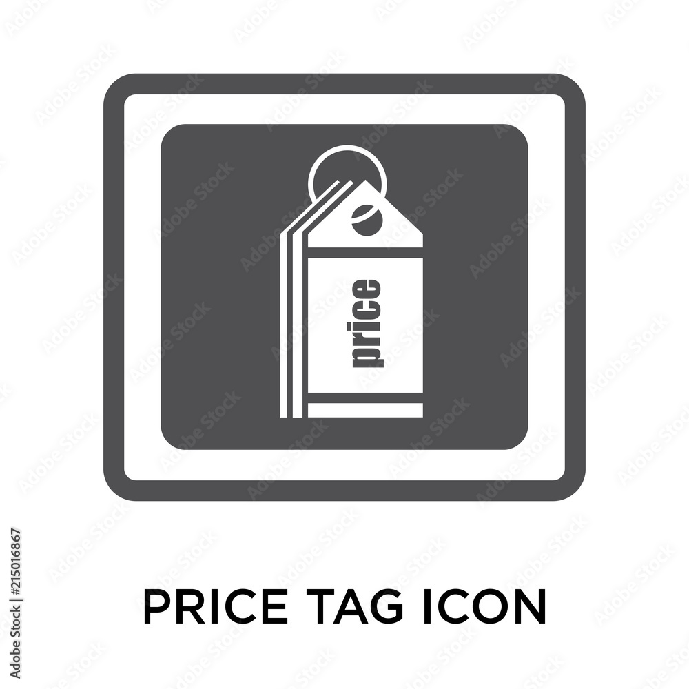 Price tag icon vector sign and symbol isolated on white background ...