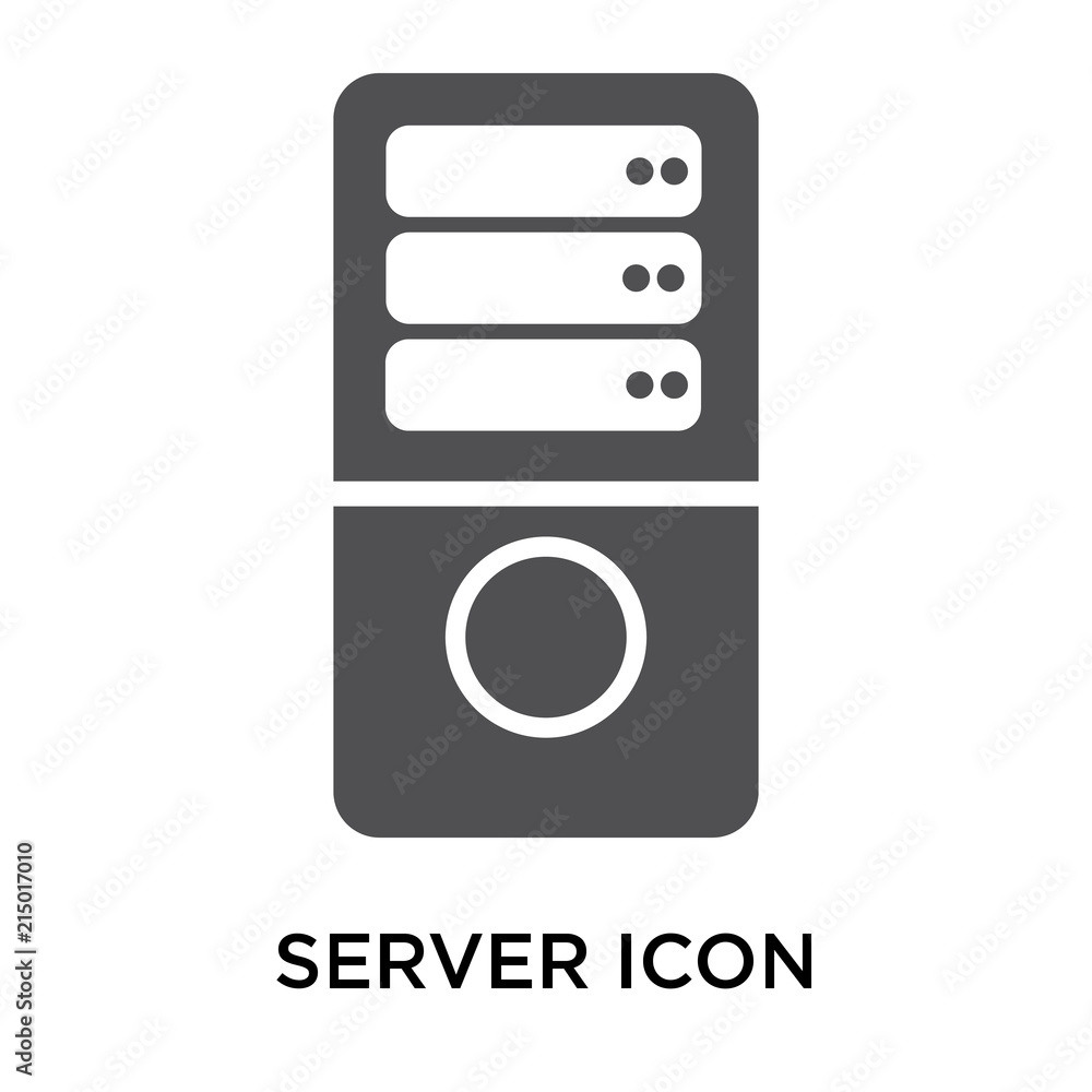 Server icon vector sign and symbol isolated on white background, Server ...