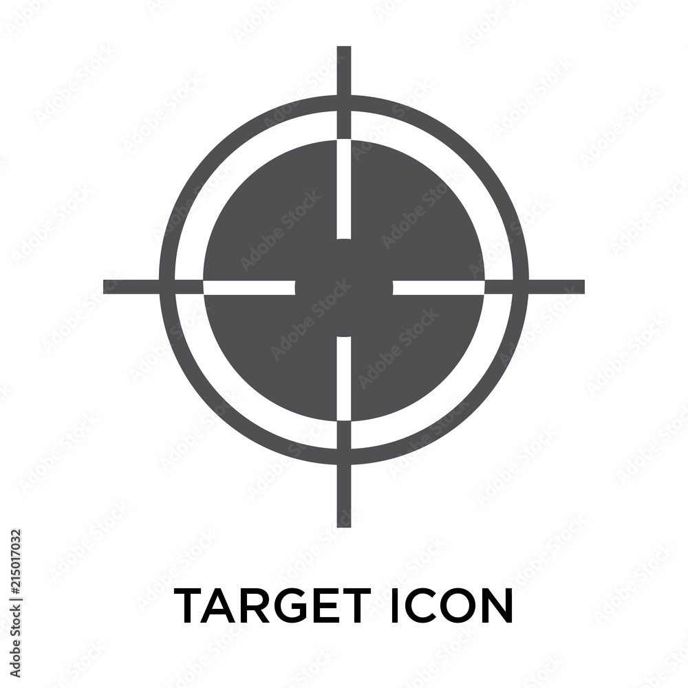 Target icon vector sign and symbol isolated on white background, Target ...