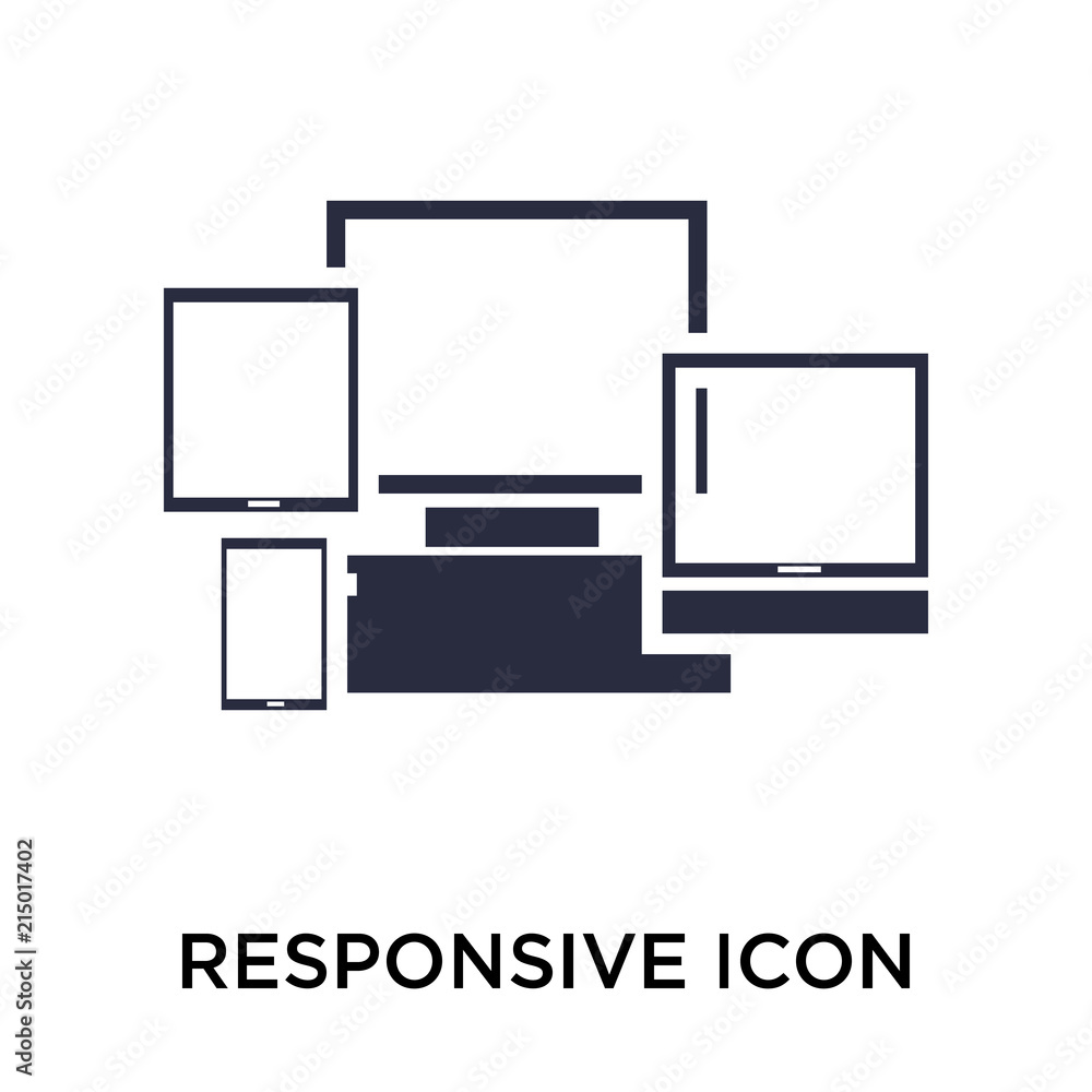 Responsive icon vector sign and symbol isolated on white background ...