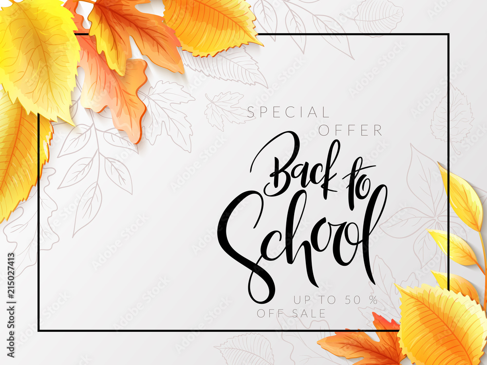 Vector illustration with design template for Back to school event ...