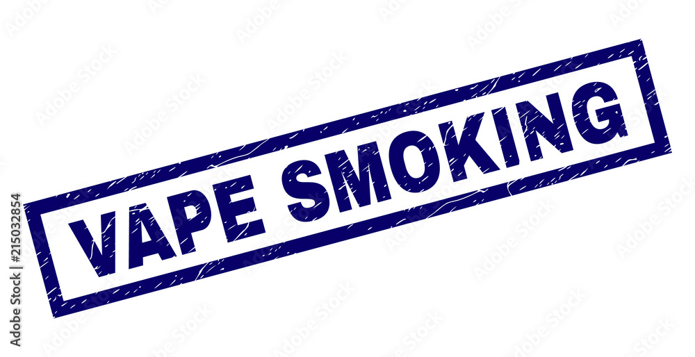 Rectangle VAPE SMOKING seal print with distress texture. Rubber seal ...