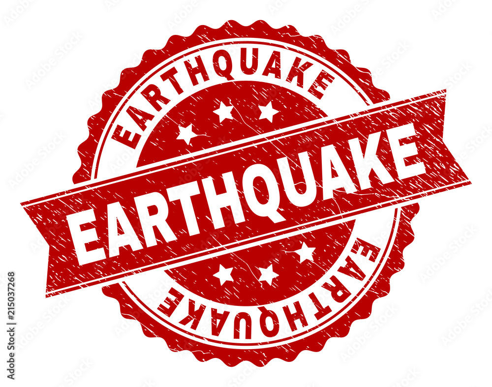 EARTHQUAKE seal print with distress texture. Rubber seal imitation has ...