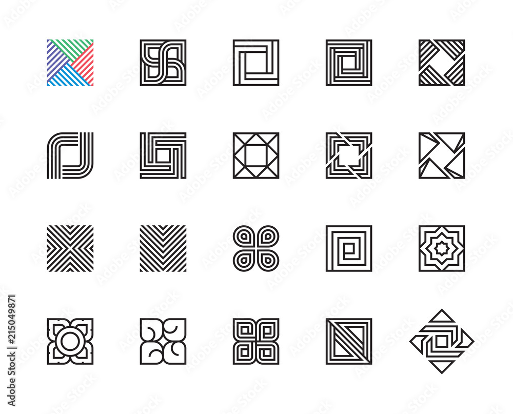 Geometric Shape, Square, Four, Logo, Design Concept, Creative Symbol ...