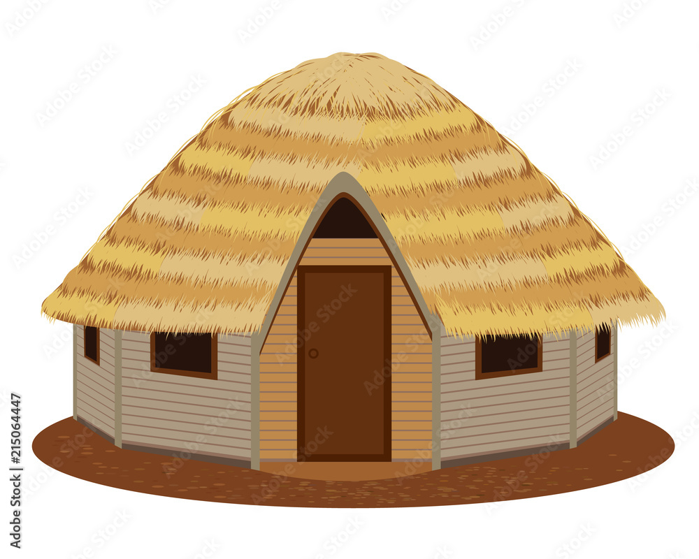 straw hut vector design Stock Vector | Adobe Stock