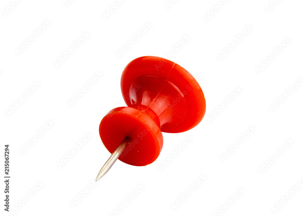Red push pin isolated on white background including clipping path ...