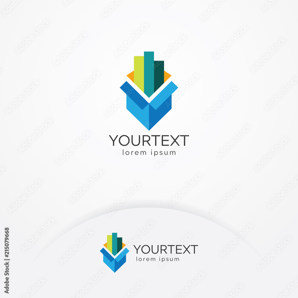 Business & Finance logo, Vectors of an open box with a diagram grow up ...