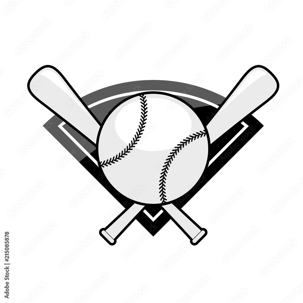Baseball Bats Crossed Clipart Black And White