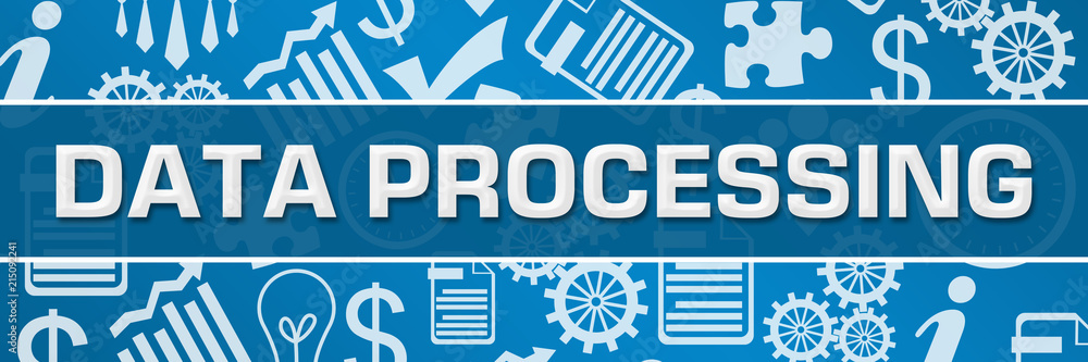 Data Processing Business Symbols Texture Blue Horizontal Stock ...