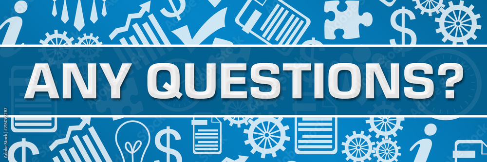 Any Questions Business Symbols Texture Blue Horizontal Stock ...