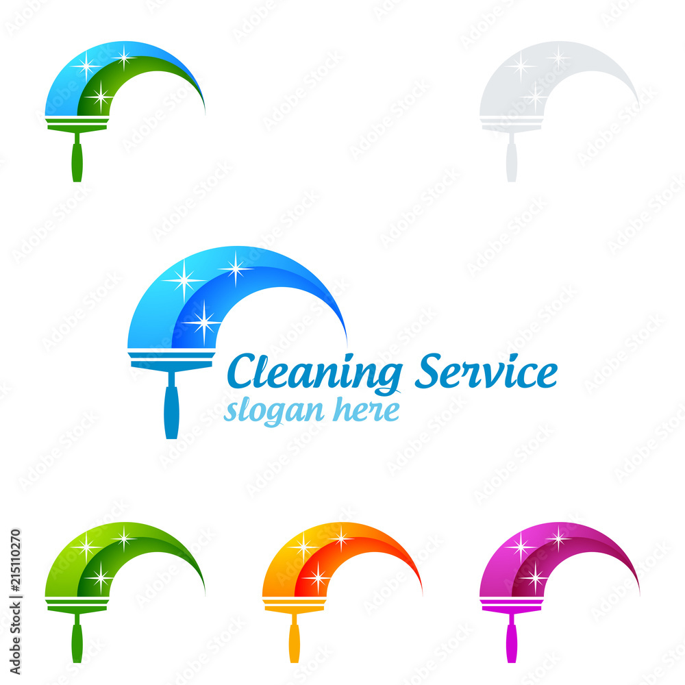 Cleaning Service vector Logo design, Eco Friendly Concept for Interior ...