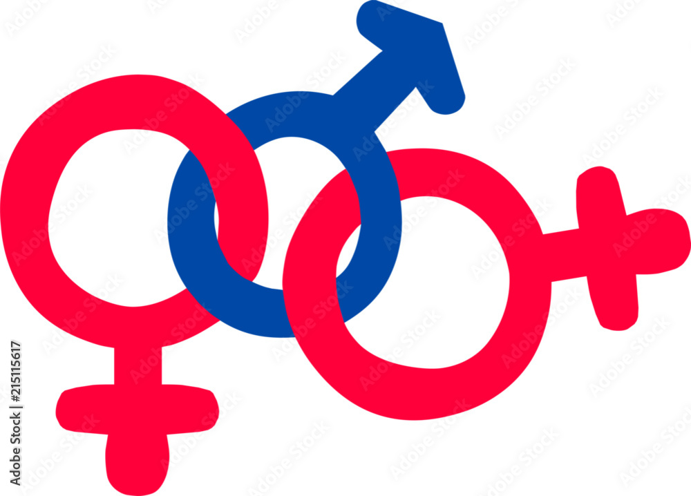 Threesome Male Female Signs Stock Vector | Adobe Stock