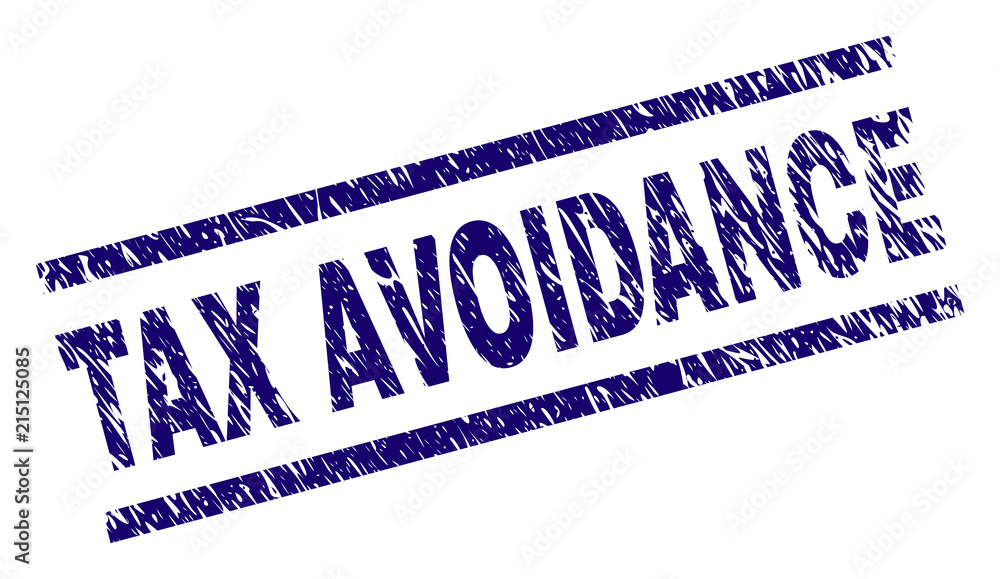 TAX AVOIDANCE seal print with grunge style. Blue vector rubber print of ...