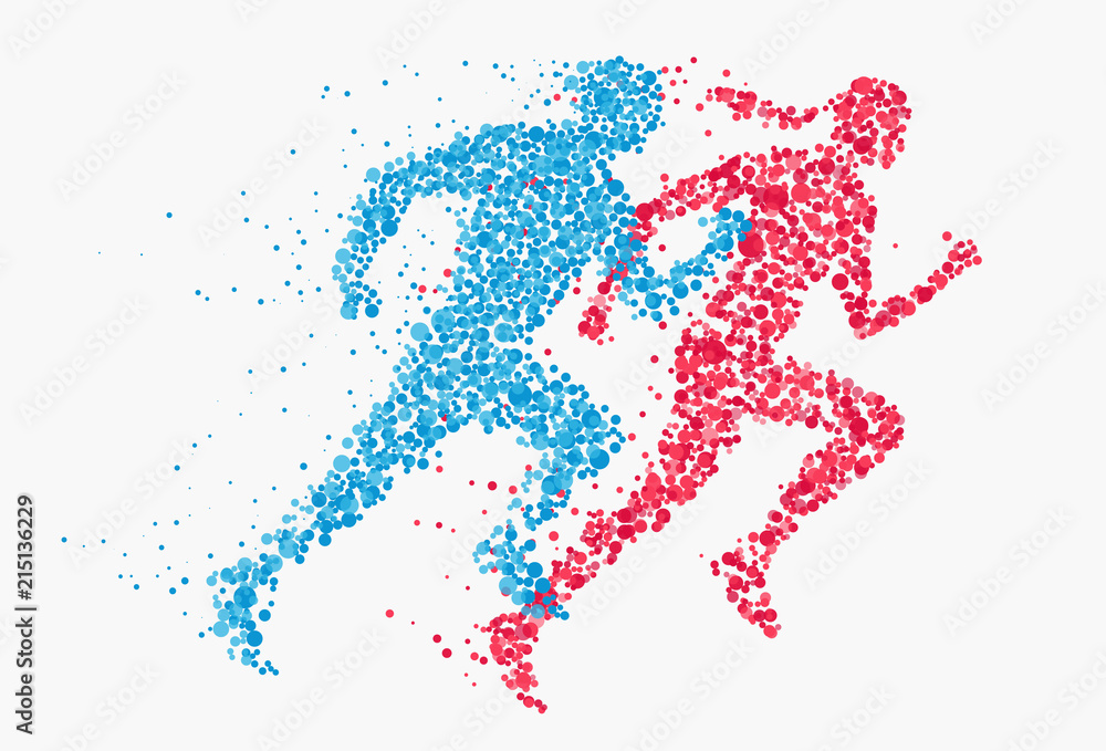 Running Man And Woman Silhouette