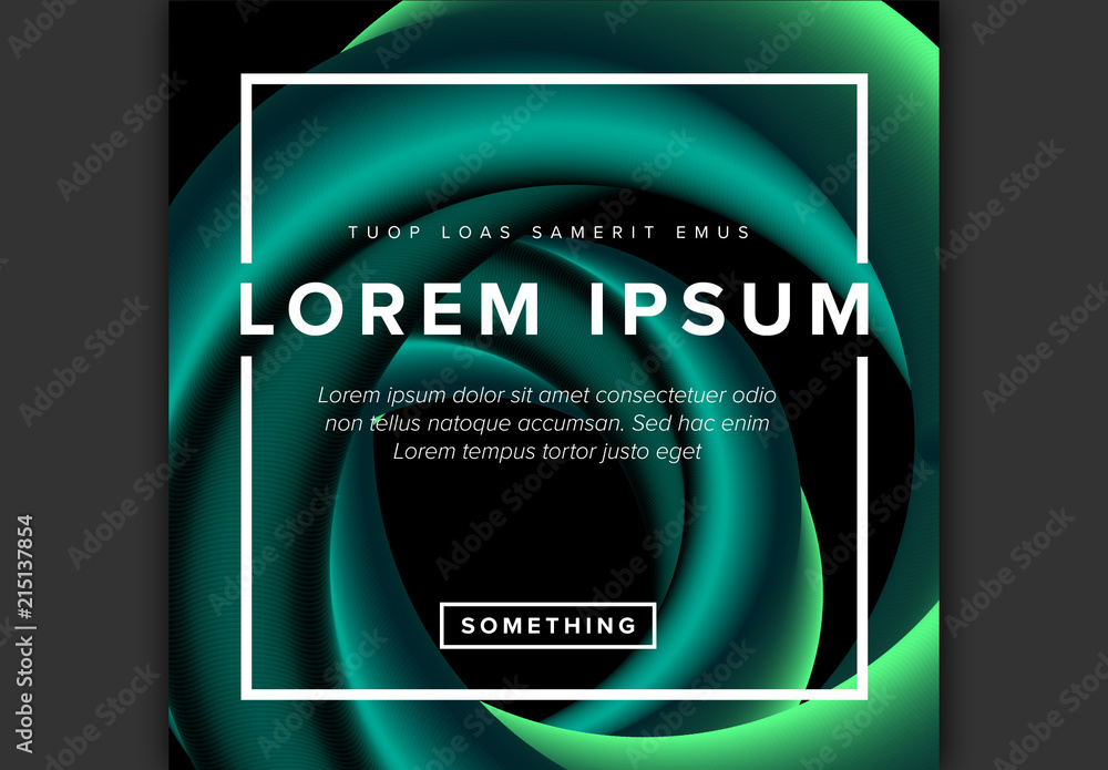 Social Media Post Layout with Green Abstract Elements Stock Template ...