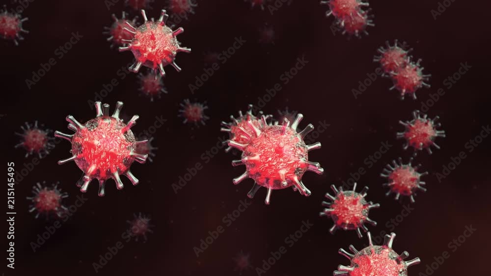 Vidéo Stock Beautiful animation of the red cells of the virus in a ...