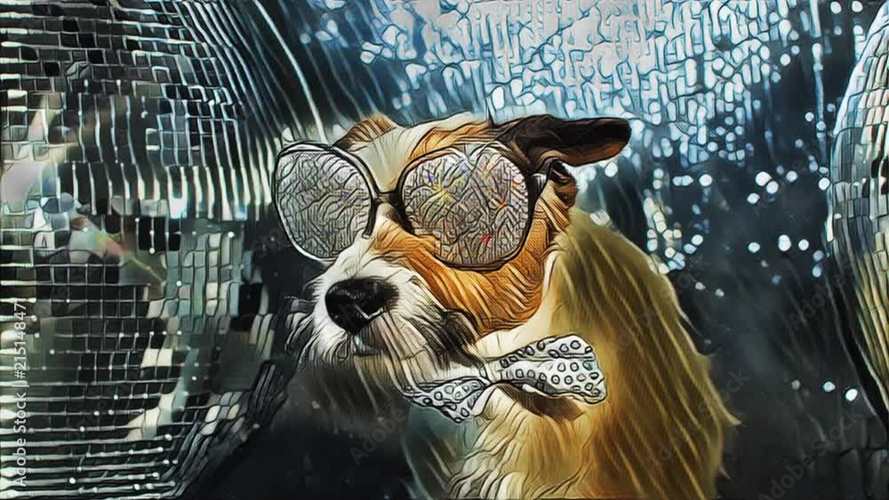the world's most famous dj dog. a cute jack russell dog wearing diamond ...