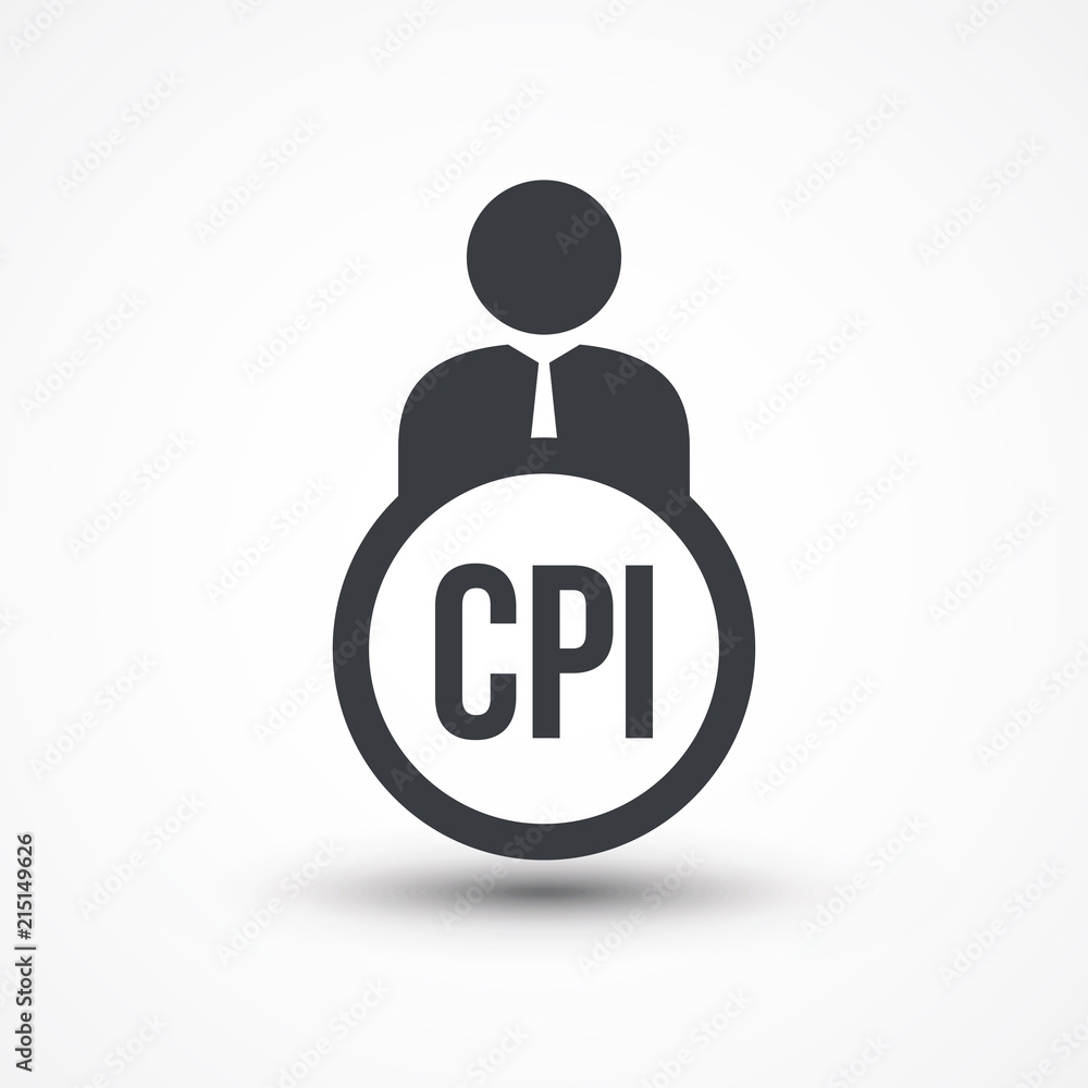 Human flat icon with word CPI Consumer Price Index Stock Vector | Adobe ...
