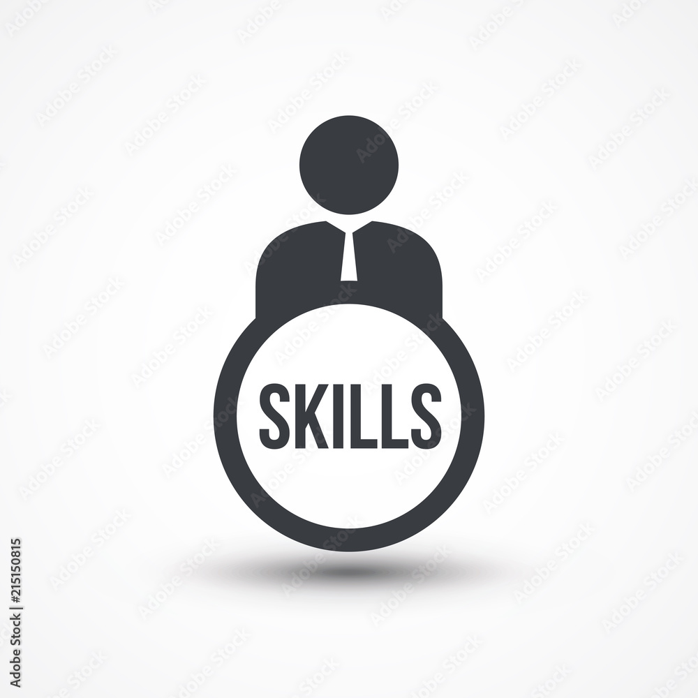 Business person with text SKILLS flat icon., JPEG, Picture, Image, Logo ...