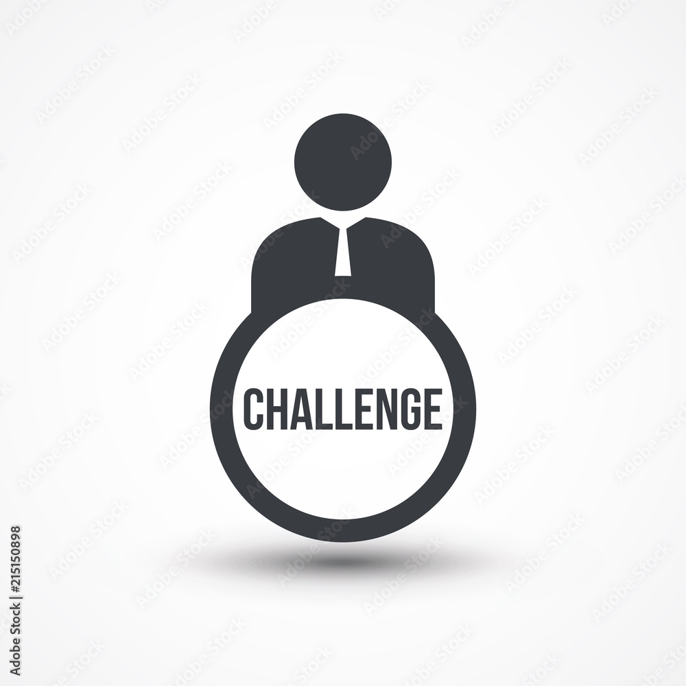 Business person with text CHALLENGE flat icon Stock Vector | Adobe Stock Business person with text CHALLENGE flat icon Stock Vector | Adobe Stock