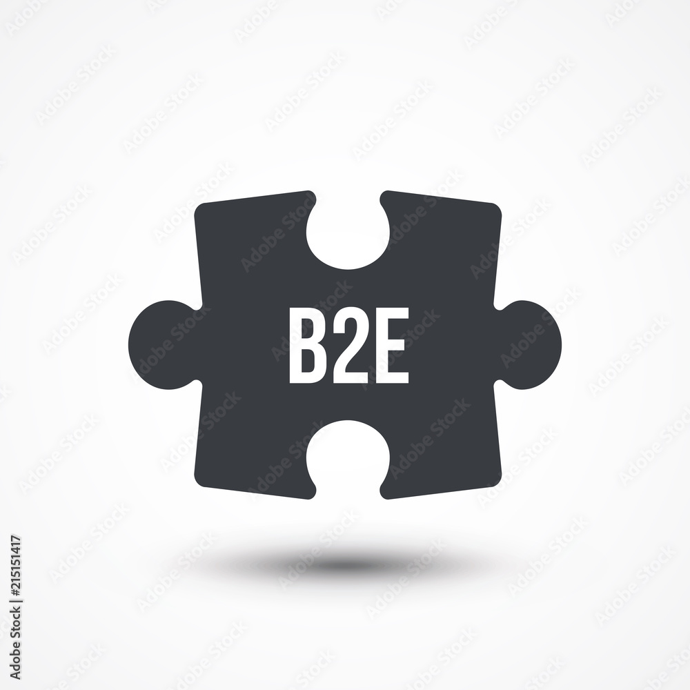 Puzzle piece. Concept image of acronym B2E as Business to Employee ...
